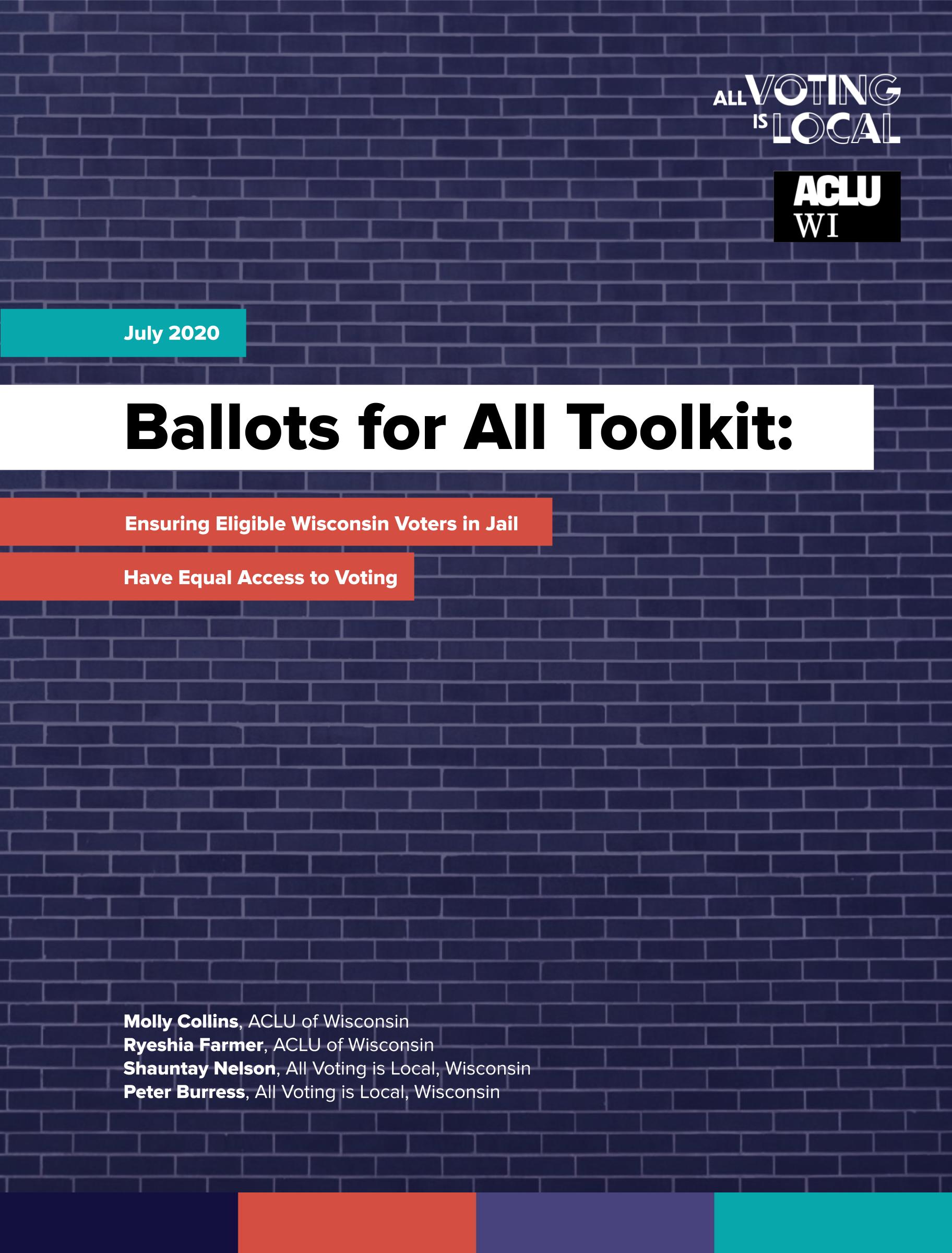 Toolkit Offers Guide to Increase Voting in Wisconsin Jails - All Voting ...