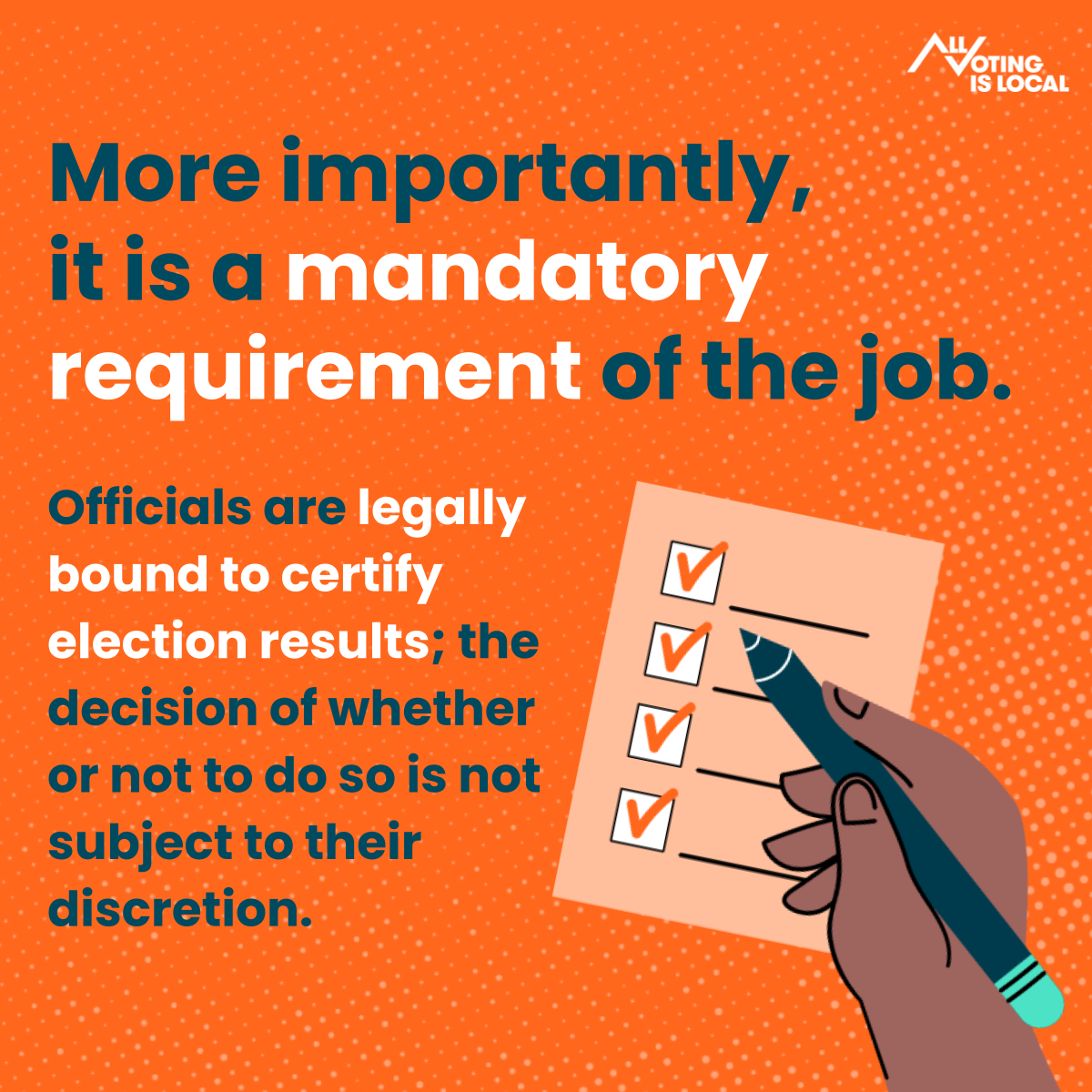 Certification - All Voting is Local